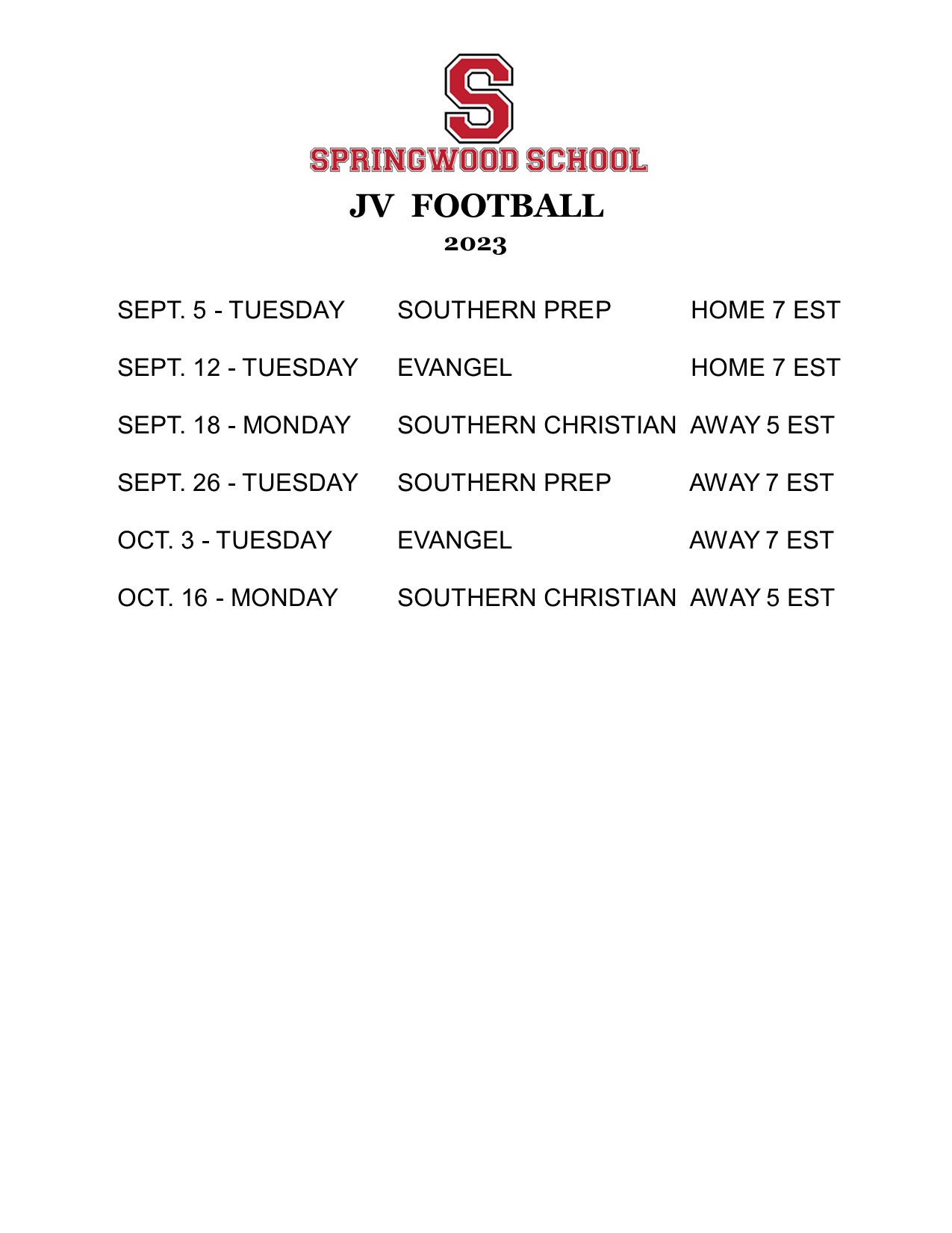 Football - Springwood School